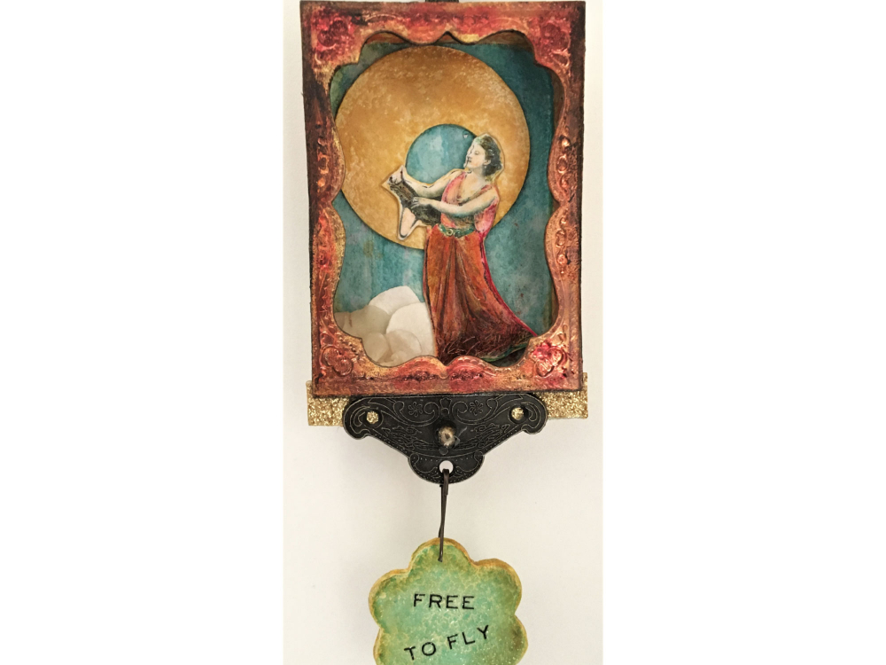 Tin, Pocket Shrine, Altered Metal, Assemblage | Carrie Joy Art